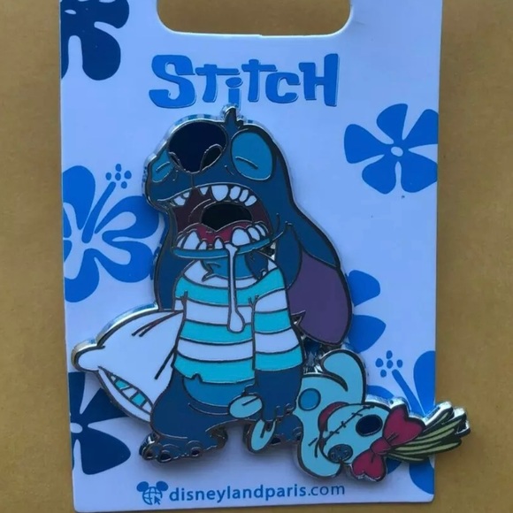 Disney | Jewelry | Disney Stitch Crying Tired Pin Disneyland Lilo ...